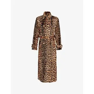 Nour Hammour Tate Leopard Shearling Coat