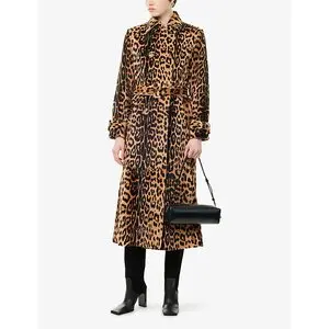 Nour Hammour Tate Leopard Shearling Coat