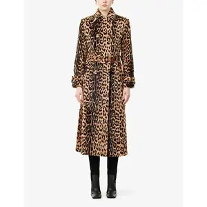 Nour Hammour Tate Leopard Shearling Coat