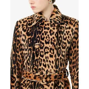 Nour Hammour Tate Leopard Shearling Coat