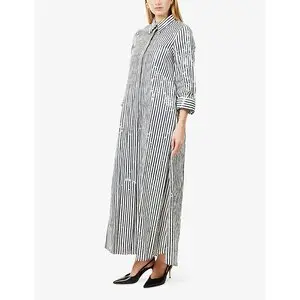 TWP Jenny's Sequin-stripe Cotton Gown