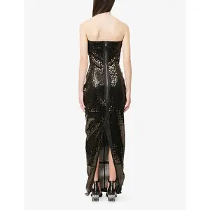 Rick Owens Bustier Sequin Denim-blend Gown
