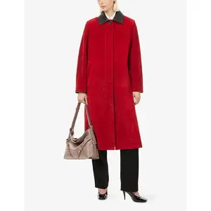 Givenchy Contrast-collar Leather Car Coat