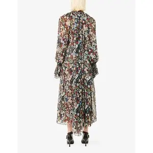 Khaite Floral Silk Maxi Dress - Black Multi