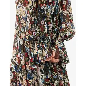 Khaite Floral Silk Maxi Dress - Black Multi