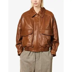 Nour Hammour Runa Leather Bomber Jacket