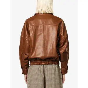 Nour Hammour Runa Leather Bomber Jacket