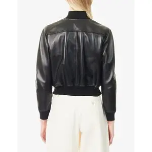 Givenchy Cropped Leather Bomber Jacket