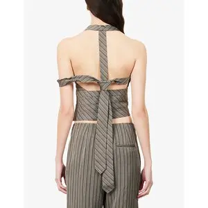 Christopher Esber Reyer Tailored Tie Woven Top