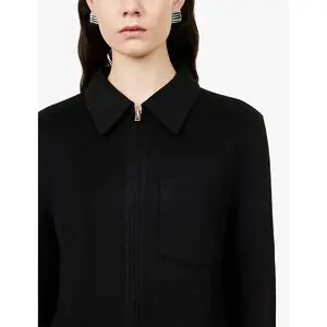 Acne Studios Zip-up Wool-blend Jacket With Patch Pocket