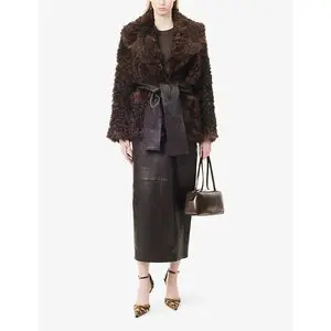 Nour Hammour Belted Shearling Jacket