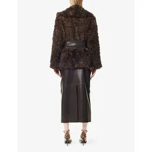 Nour Hammour Belted Shearling Jacket