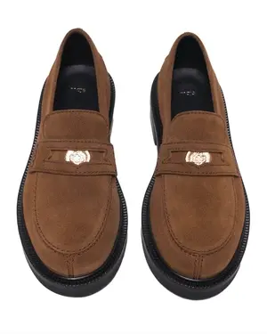 Maje Suede Loafers - Camel