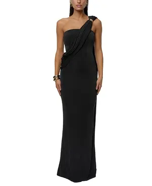 JLUXLABEL Golden Veil Maxi Dress - Black