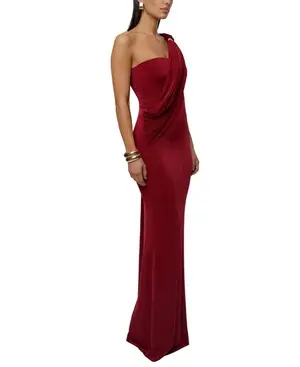 JLUXLABEL Golden Veil Maxi Dress - Red