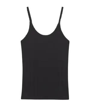 GOLDIE LEWINTER Pointelle Knit Cami - Black