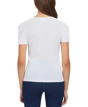 GOLDIE LEWINTER Pointelle Tee - White