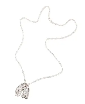 COG Leaf Pendant Necklace - Silver