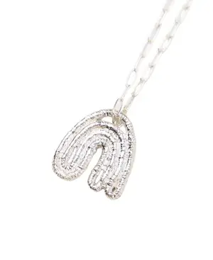 COG Leaf Pendant Necklace - Silver