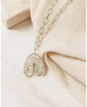 COG Leaf Pendant Necklace - Silver