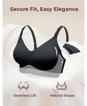MOMCOZY Yn21 Ultra Soft Seamless Nursing Bra - Black