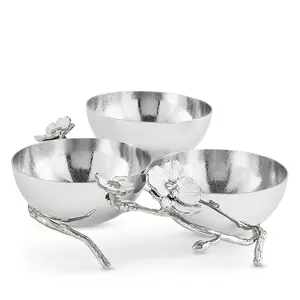 Michael Aram Silver Orchid Triple Bowl - No Color