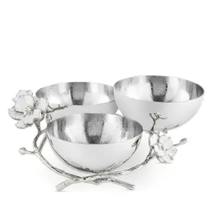 Michael Aram Silver Orchid Triple Bowl