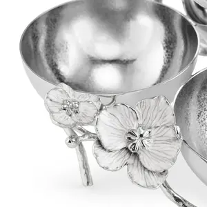 Michael Aram Silver Orchid Triple Bowl