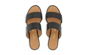 FERRAGAMO Leather Bauble Heel Sandals - Nero