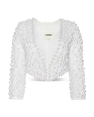 L'Agence Belle Pearl Embellished Jacket