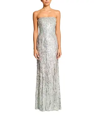 Jenny Packham Honesty Sequin-embellished Maxi Dress - Crystal Aqua