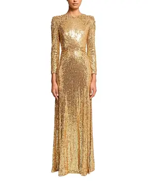 Jenny Packham Dulcet Sequin-embellished Gown - Caramel