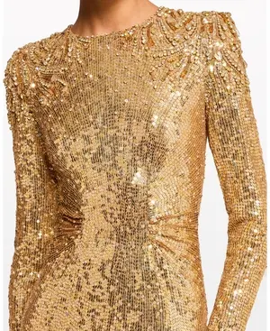 Jenny Packham Dulcet Sequin-embellished Gown - Caramel