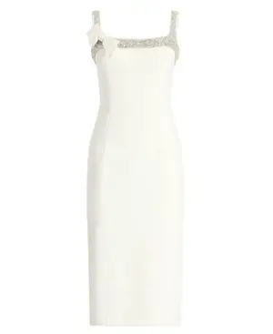 Jenny Packham Lucy Crystal-embellished Bow Midi Dress - Vanilla
