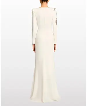 Jenny Packham Slipper Orchid Floral-embellished Maxi Gown - Vanilla