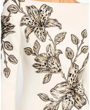 Jenny Packham Slipper Orchid Floral-embellished Maxi Gown - Vanilla