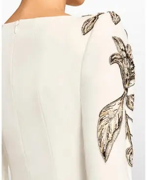 Jenny Packham Slipper Orchid Floral-embellished Maxi Gown - Vanilla