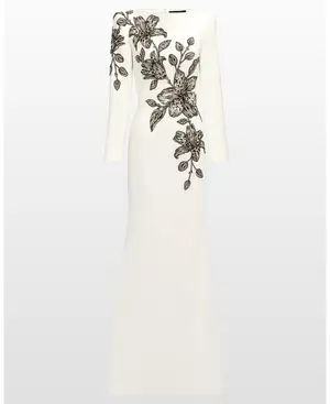 Jenny Packham Slipper Orchid Floral-embellished Maxi Gown - Vanilla