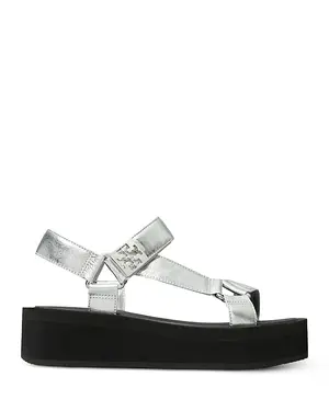Tory Burch Mellow Platform Sandals - Silver