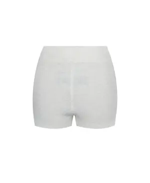 MISS CIRCLE Wool-blend Ribbed Knit Mini Shorts