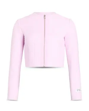 PATOU Collarless Zip-up Jacket - Candy Pink