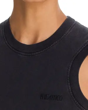 Attico Cotton Tank Top - Washed Black