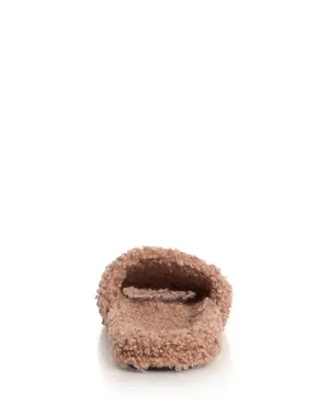 Balenciaga Furry Slide Slippers - Bisque/crystal/red