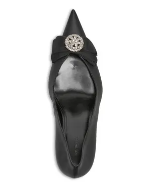 Balenciaga Avenue Palazzo Pointed Pumps - Black/crystal