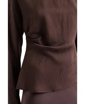 MALINA Rosalie Jacquard Weave Satin Blouse
