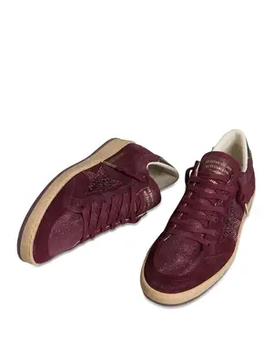 GOLDEN GOOSE Ballstar Suede Sneakers - Black Cherry