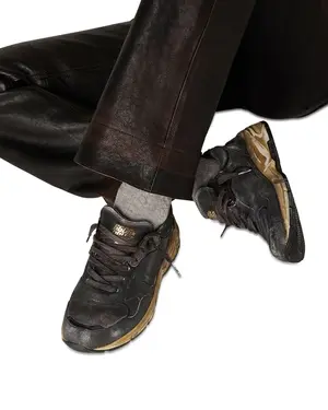 GOLDEN GOOSE Running Dad Leather Sneakers