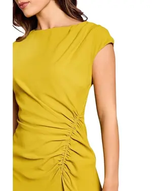 Coast Drape Side Cap Sleeve Midi Dress - Chartreuse