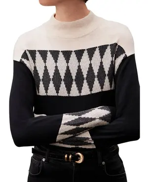 Mint Velvet Cotton-blend Graphic Pullover Sweater