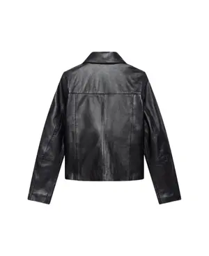 Mint Velvet Leather Jacket With Pocket Detail